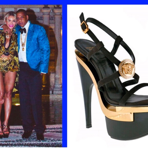 Versace | Shoes | Versace Black And Gold Triple Platform | Poshmark